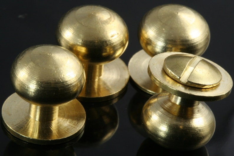 Small Brass Knob 13x14mm Raw Brass Studs With M4 Bolt Hole - Etsy