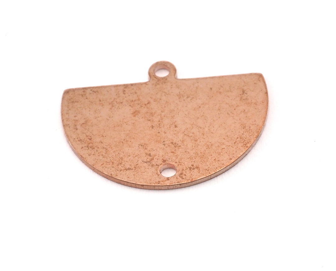 Semi Circle Half Moon Raw Copper 22x16mm (0.8mm Thickness) 1 Loop 1 ...