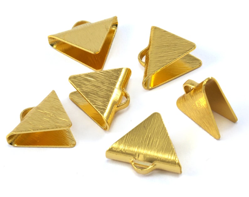 Triangle Brass Ribbon Crimp, Gold, Silver, Rose Tone, Jewelry Findings ...