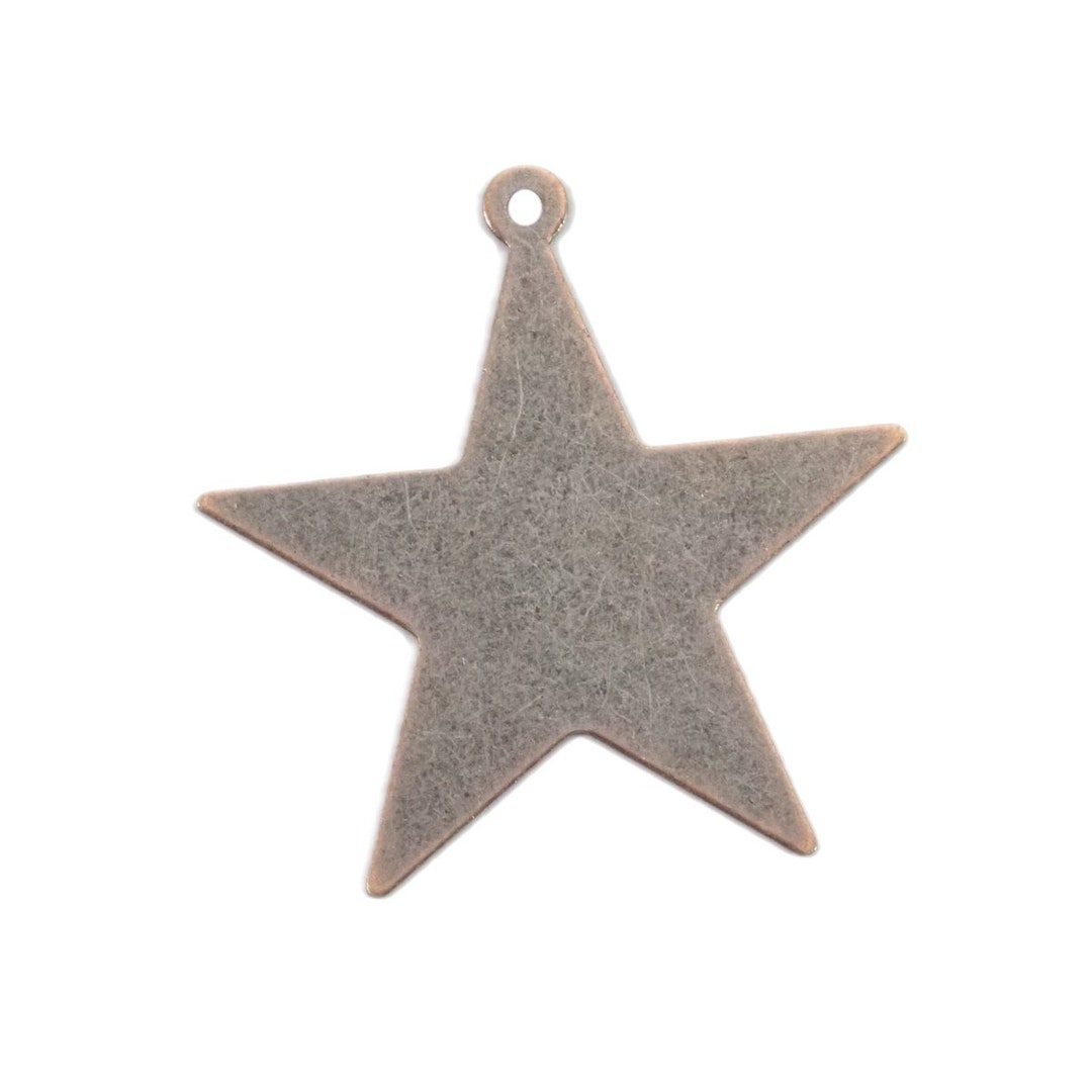Colgante de encantos estrella de latón chapado en cobre 1 lazo 29x30mm ...