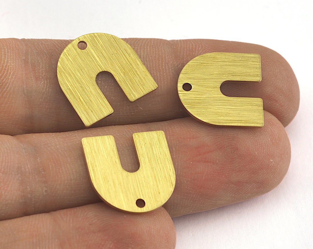Brushed Magnet Shape Semi Circle 1 Hole 15x15x0.8mm Raw Brass Findings ...