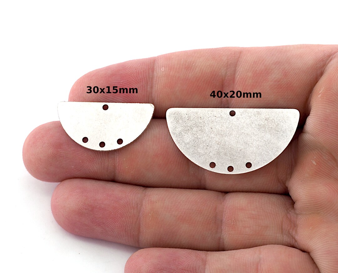 Semi Circle Shape Charms, Connector, Earring Charms, Antique Silver ...