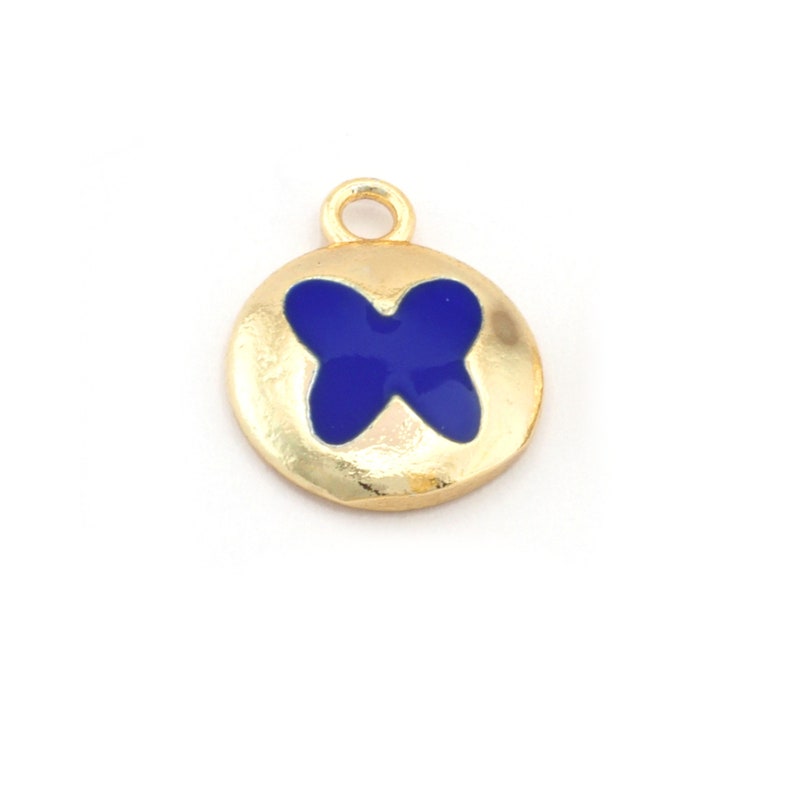 Dijes de mariposa coloridos, esmaltados, chapados en oro brillante ...