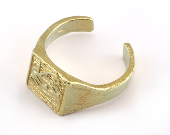 Ra Ring Adjustable Raw brass 19.5mm 9.5US inner size Oz3193 | Etsy