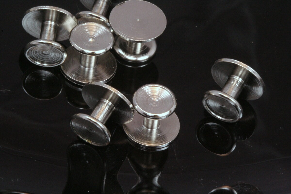 cufflink Studs Shirt Collar Tuxedo Stud 10x7.3 mm Nickel | Etsy