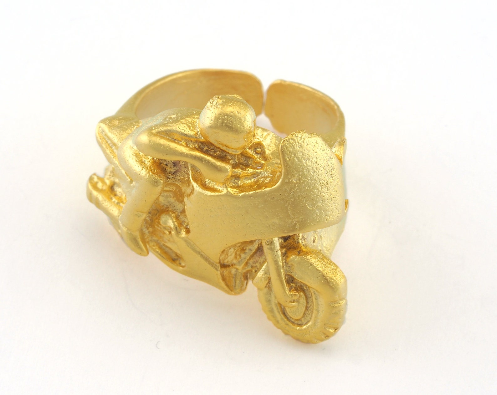 Motorcycles Adjustable Ring Matte Gold Plated Brass 17.5mm - Etsy