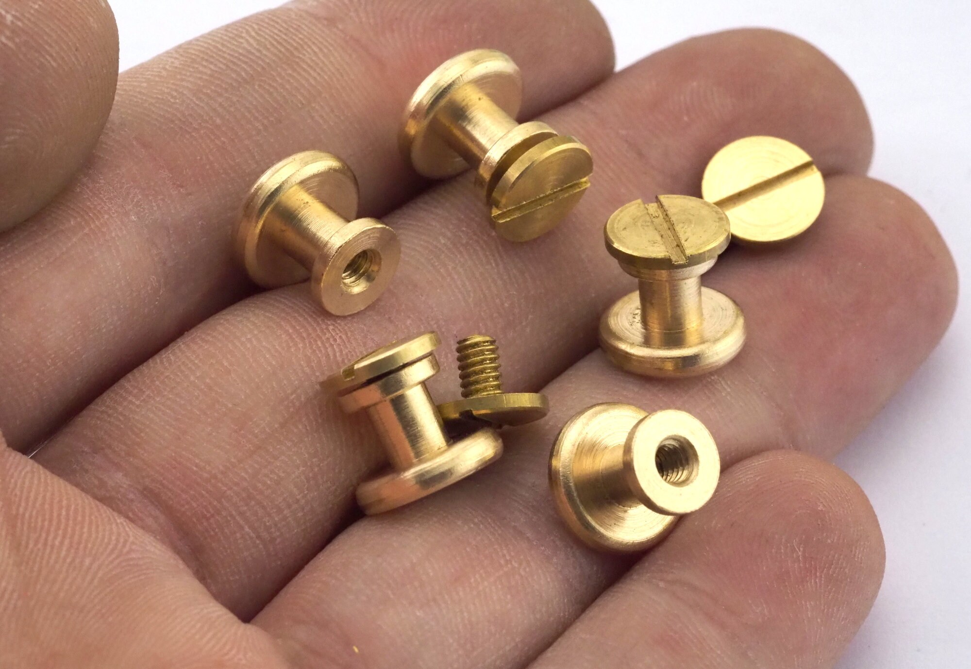 Chicago Screw / Concho Screw Raw Brass 11x9mm Shirt Collar | Etsy