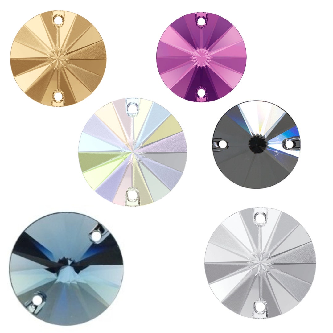 Rivoli Sew-on Stone 3200 /G 14mm Foiled Swarovski® Golden Shadow Satin ...