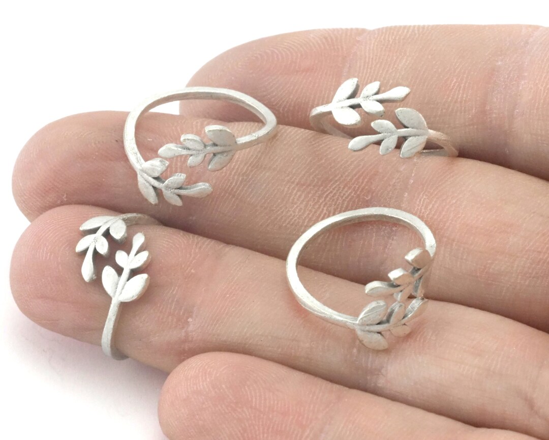 Minimalist Ring Flower Leaf Ring Small Rings Adjustable Ring Antique ...
