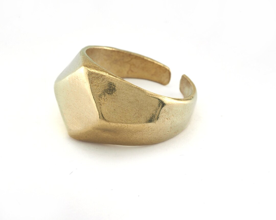 Square Ring Domed Adjustable Raw Brass (19mm 9US Inner Size ) Oz3380 - Etsy