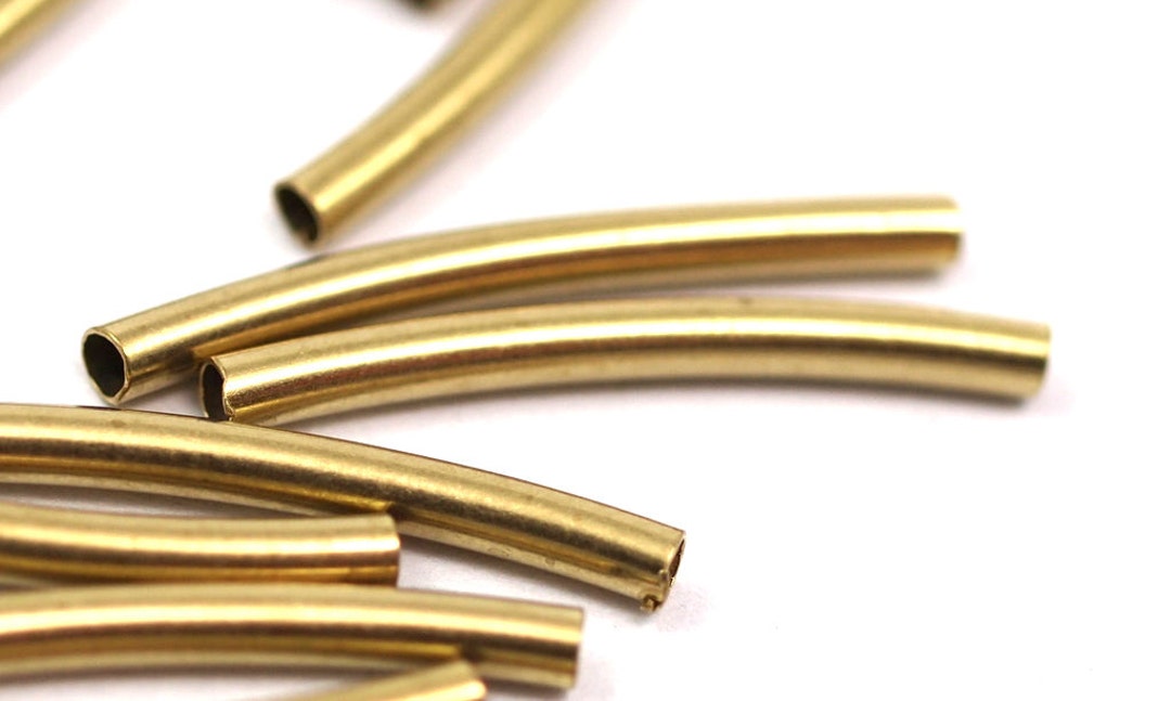 Raw Brass Curved Tube 30 Pcs 20x2mm hole 1.5mm Ttt02 E202C16 OZ953 - Etsy
