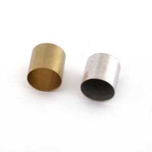 Ends Caps Leather 18x18mm (17mm Inner Hole) Raw Brass, Antique Silver ...