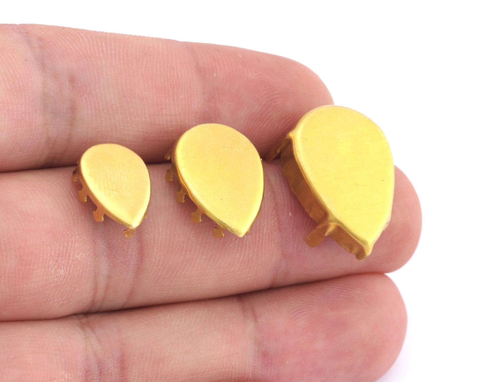 Pear Shape Setting Blank Bezel Raw Brass 25x18 18x13 14x10mm - Etsy