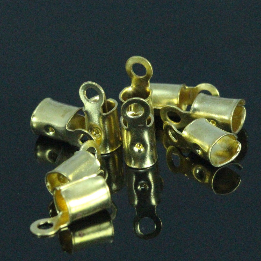100 Gold Tone Brass Crimp End Caps, 13 Gauge, 1.7mm -S2-KY 248 - Etsy