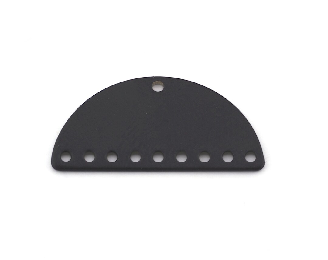 Brass Semi Circle Connector Charms Half Moon Shape 10 Hole 30x15x0.8mm ...