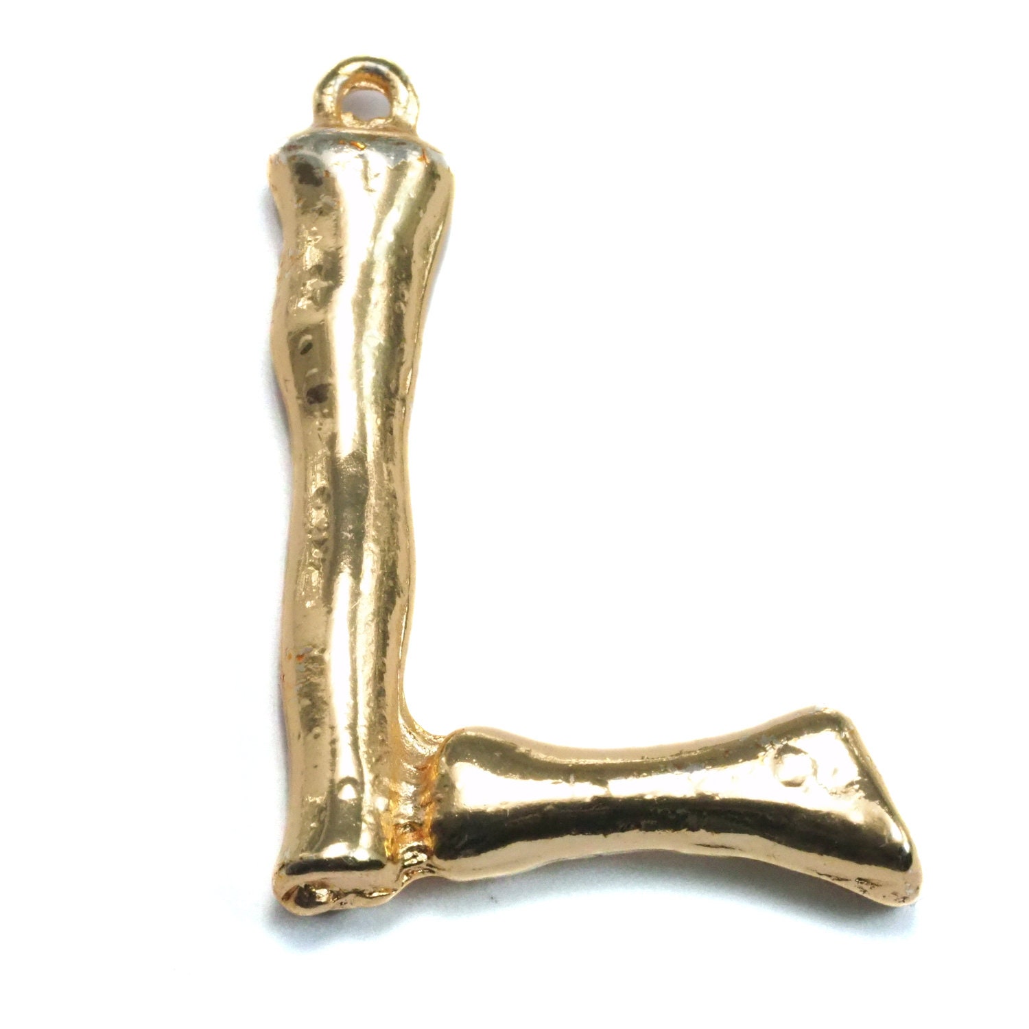 Bone shaped L initial letter Gold tone alloy alphabet letter | Etsy