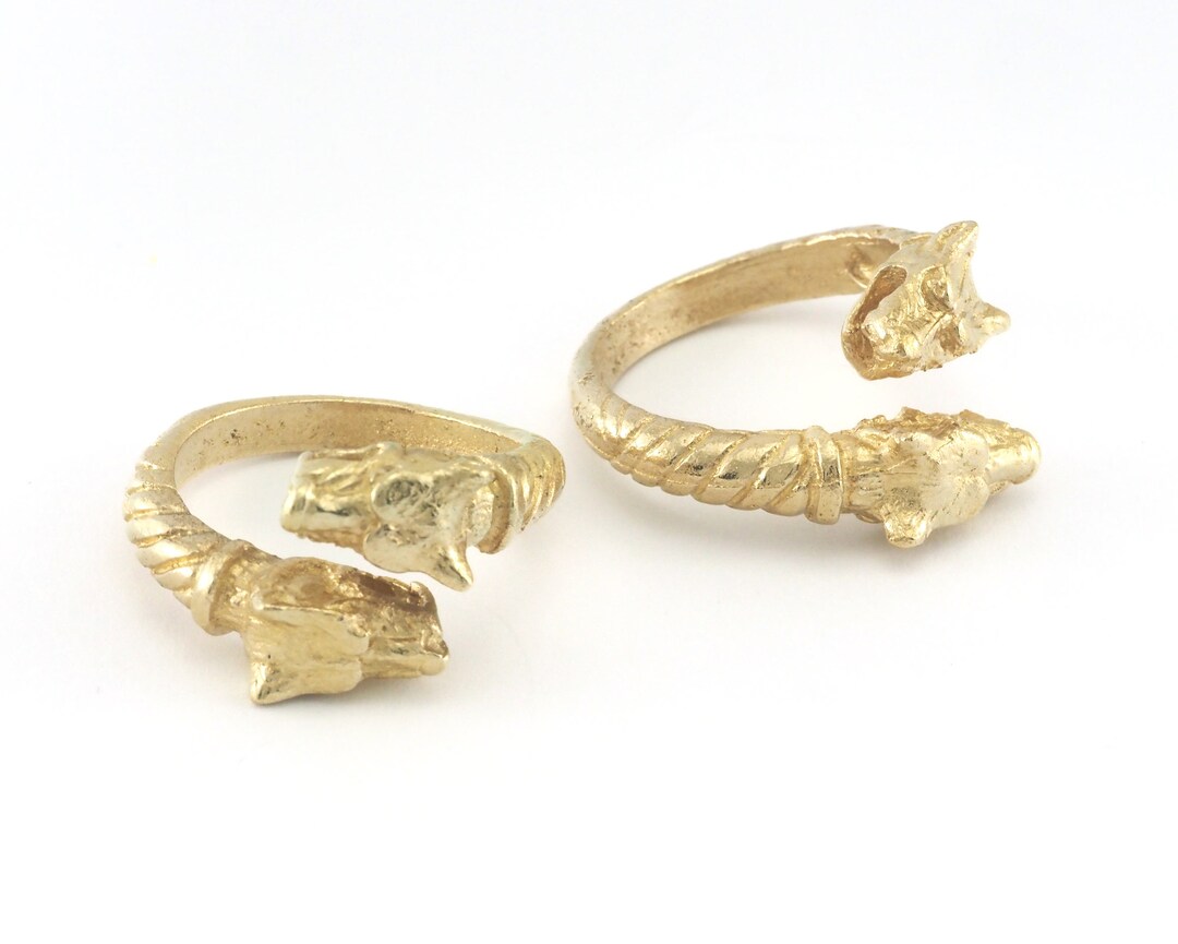 Dog Pitbull Head Ring Adjustable Ring Raw Brass 4015 - Etsy