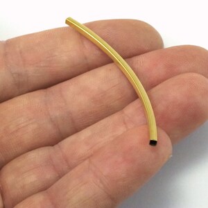 Himmeli Raw Brass Curved Square Tube 2x60mm ( 1.6mm Hole) N163 - Etsy