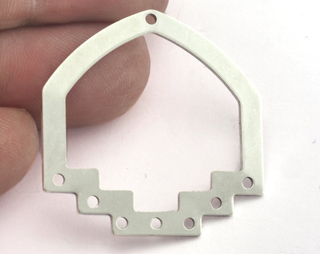 Geometric Connector (optional Holes) Charms Antique Silver Plated Brass ...