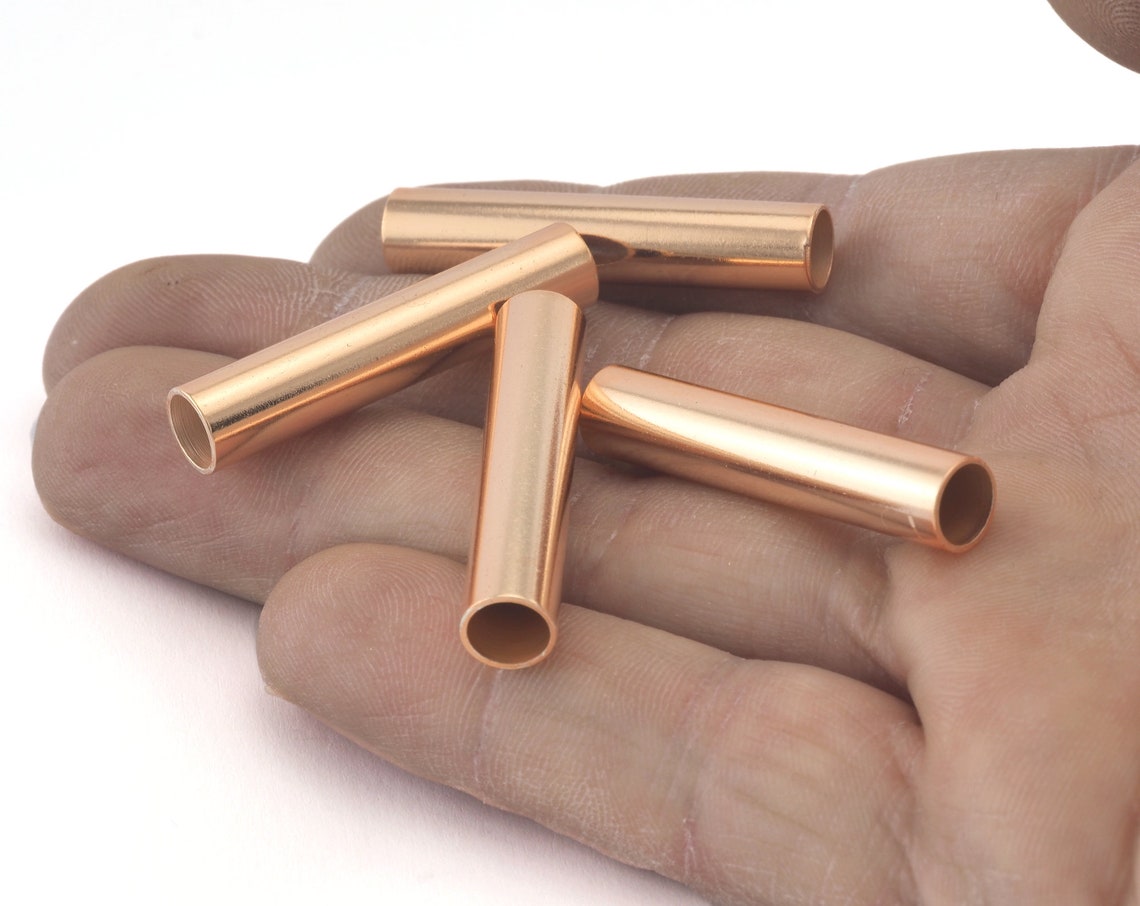 Cylinder Brass Tube Rose Gold Plated Brass Tubes 7x35mm hole | Etsy