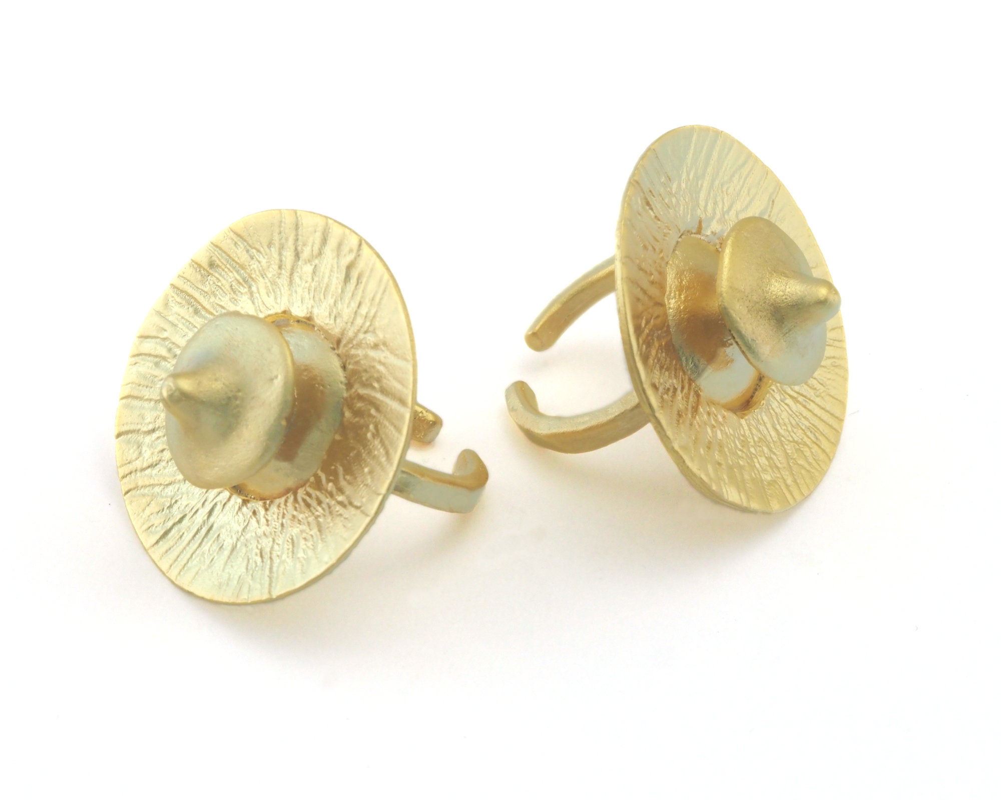 Drum Cymbal Disc Adjustable Ring Matte Gold Plated Brass (18mm 7.5US ...