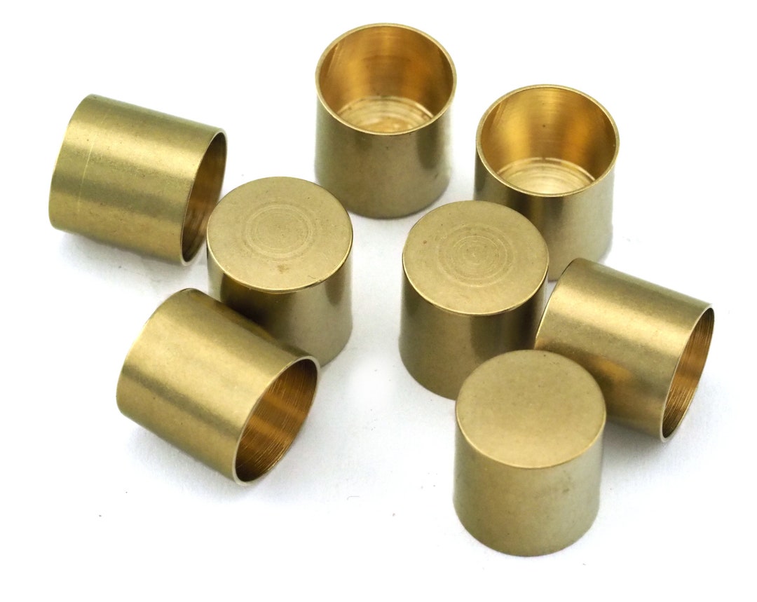 Cord End Caps Raw Brass 10x10mm 9mm Inside Diameter Leather Cord ...