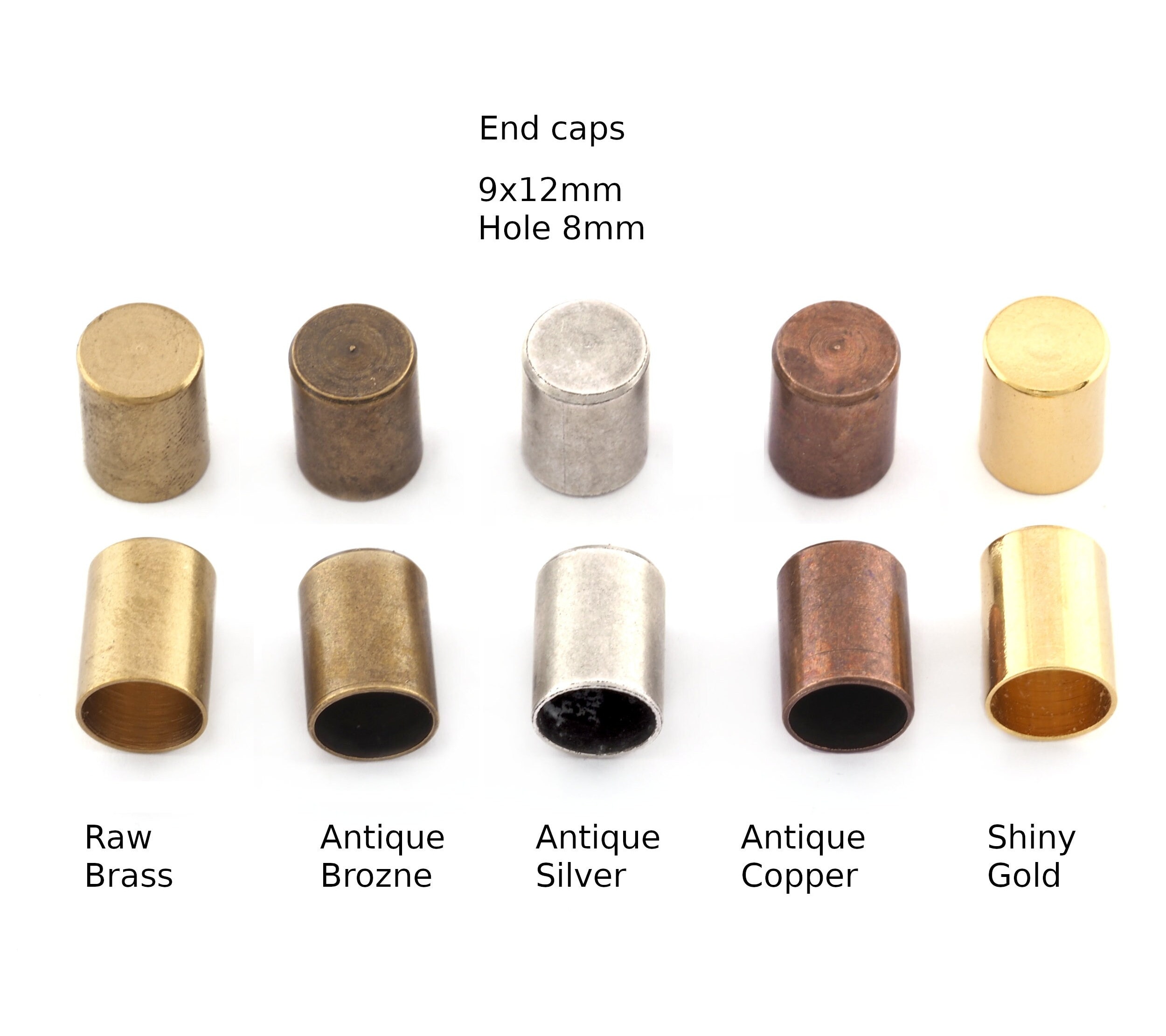 Cord Tip Ends Caps Raw Brass, Antique Silver, Antique Bronze, Copper ...