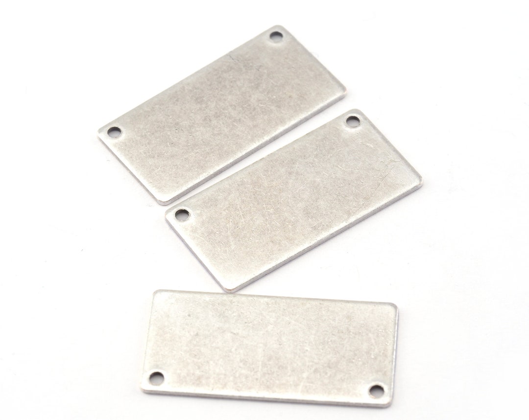 Rectangle Stamping Blank 15x30x0.8mm (20 Gauge) Antique Silver Plated ...