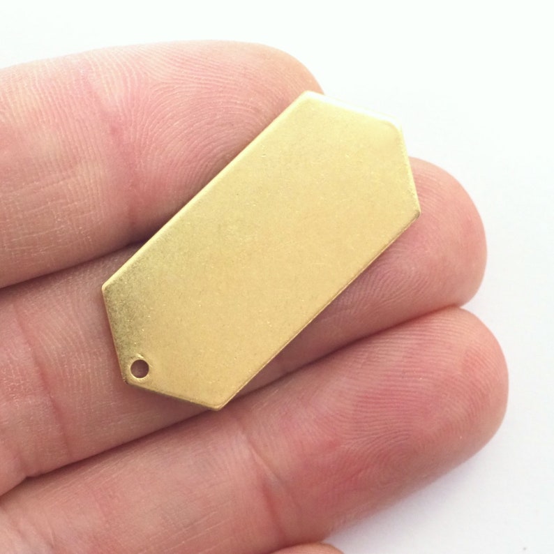 Raw Brass Elongated Hexagon Shape 35.5x16mm 0.8 Thickness - Etsy