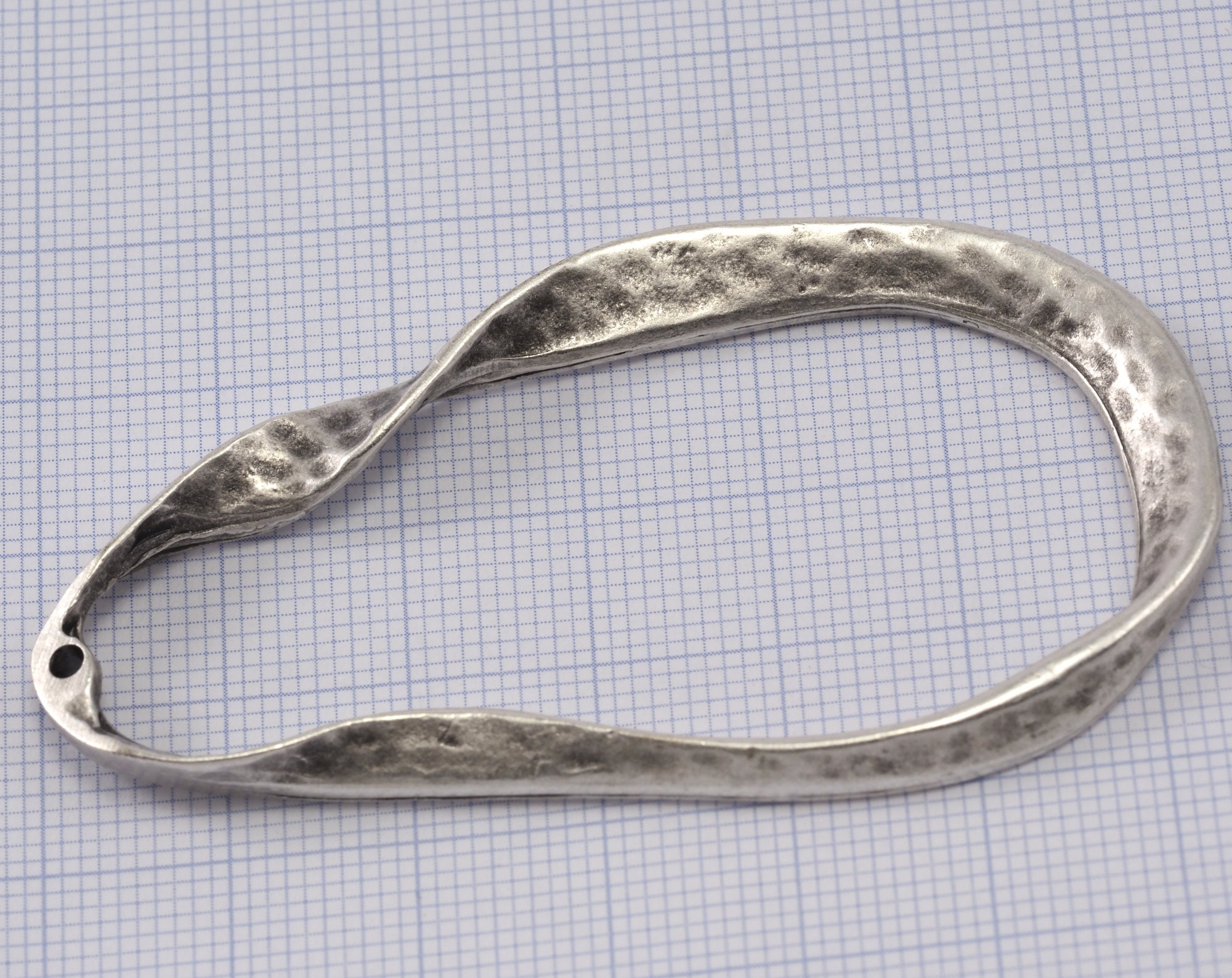 Swirl Oval Shape With 1 Hole 65x36mm Silver Plated Alloy - Etsy