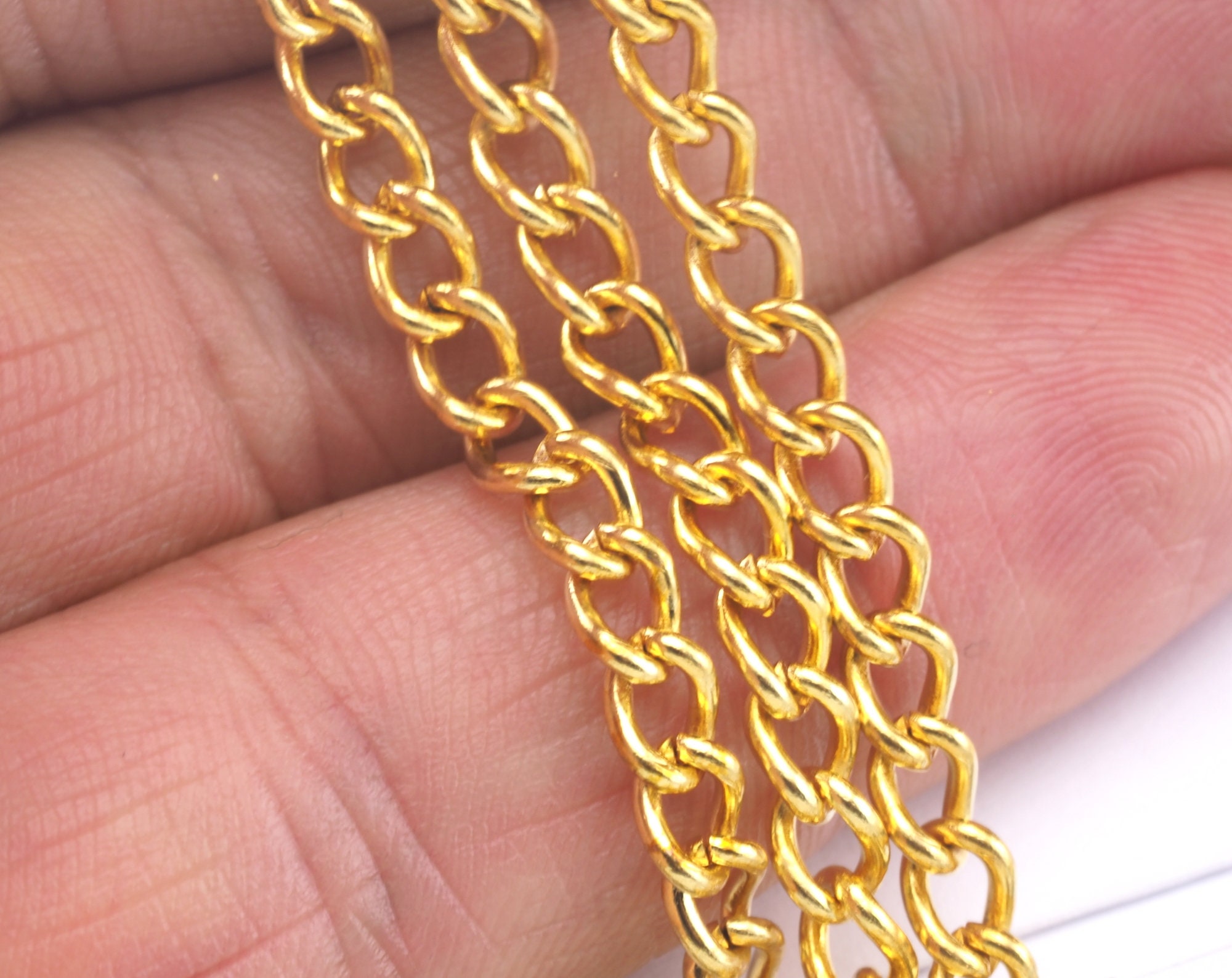 Raw Brass Curb Chain (gourmet Chain) 3.8mm Z145 - Etsy