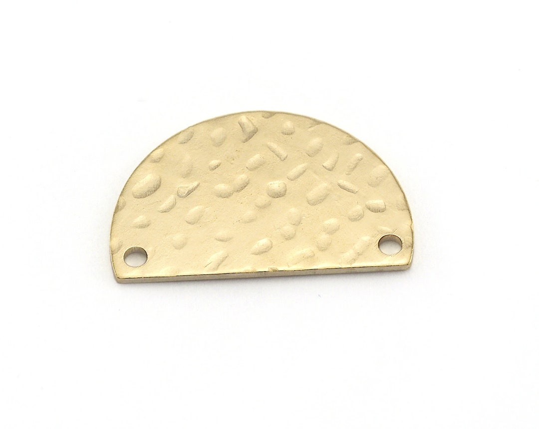 Hammered Semi Circle Half Moon Connector Raw Brass 22x14mm 0.8mm ...