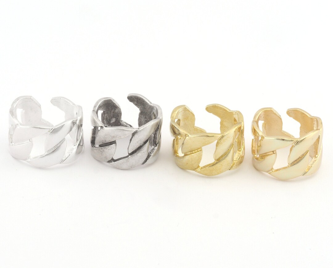Adjustable Chain Ring - Raw Brass, Antique Silver, Gold Plated -4584 - Etsy