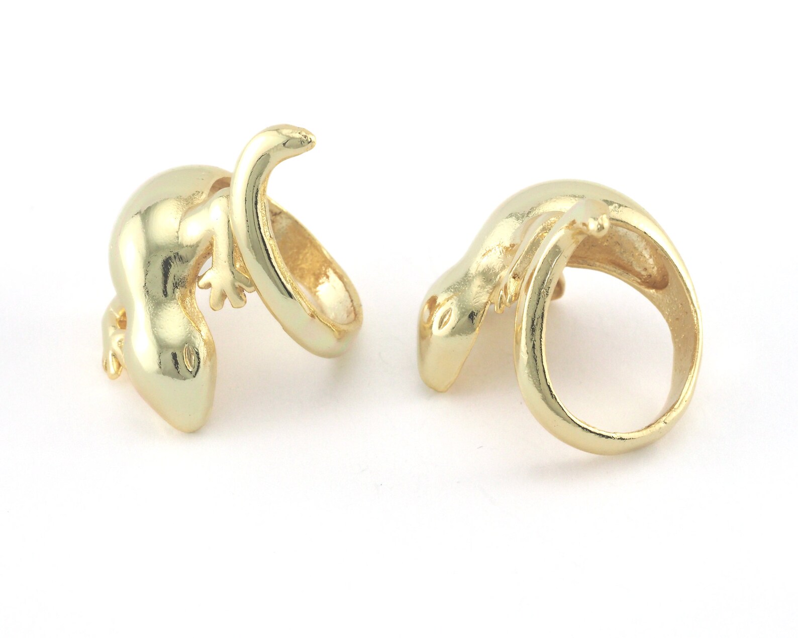 Lizard Ring Animal Adjustable Shiny Gold Plated Brass 18mm - Etsy