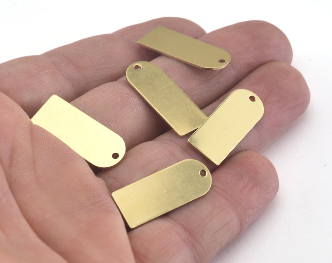 Semi Circle Rectangle Shape 25x10x0.8mm Raw Brass Findings Scs OZ2912 ...