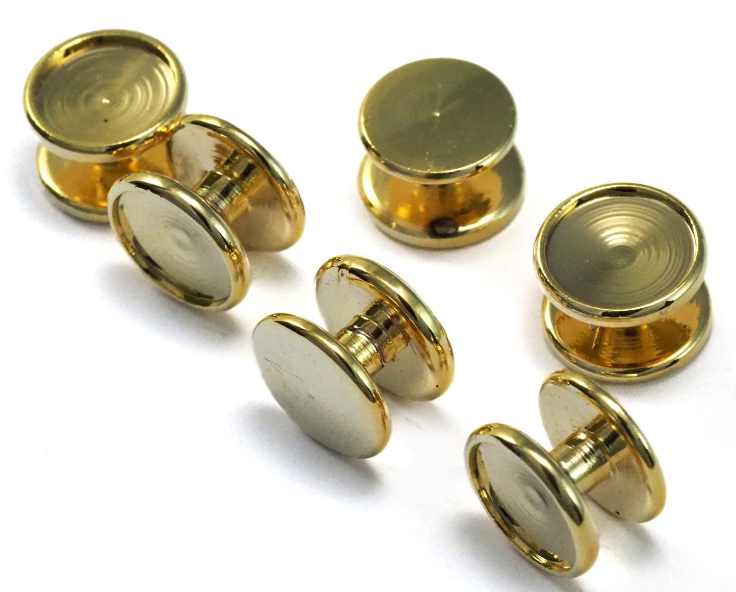 Cufflink Studs Shirt Collar Tuxedo Stud 10x7mm Gold Plated | Etsy
