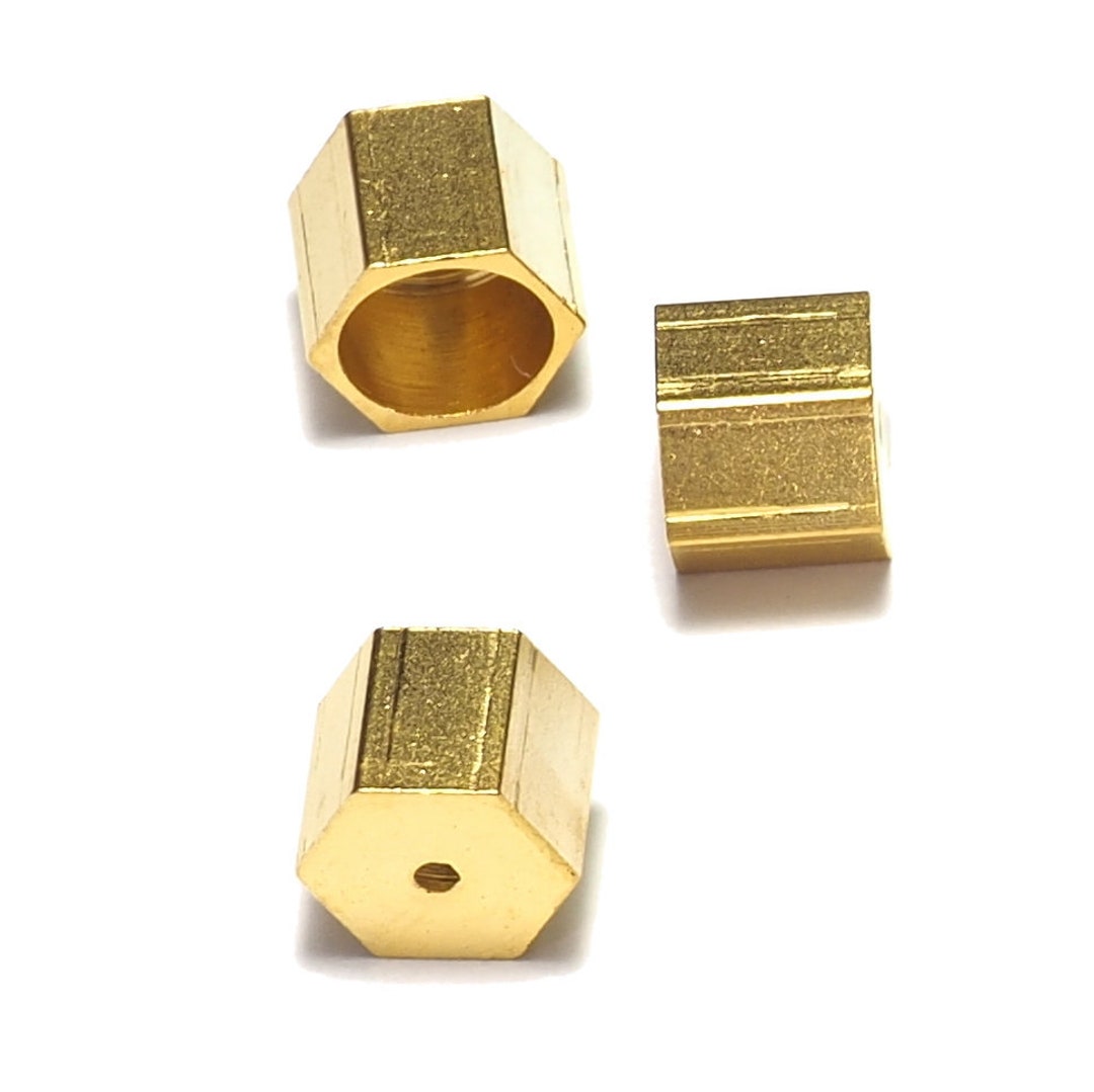 Gold Plated Brass Hexagonal End Caps 8x7mm 7mm Inner ENC7 1659 - Etsy