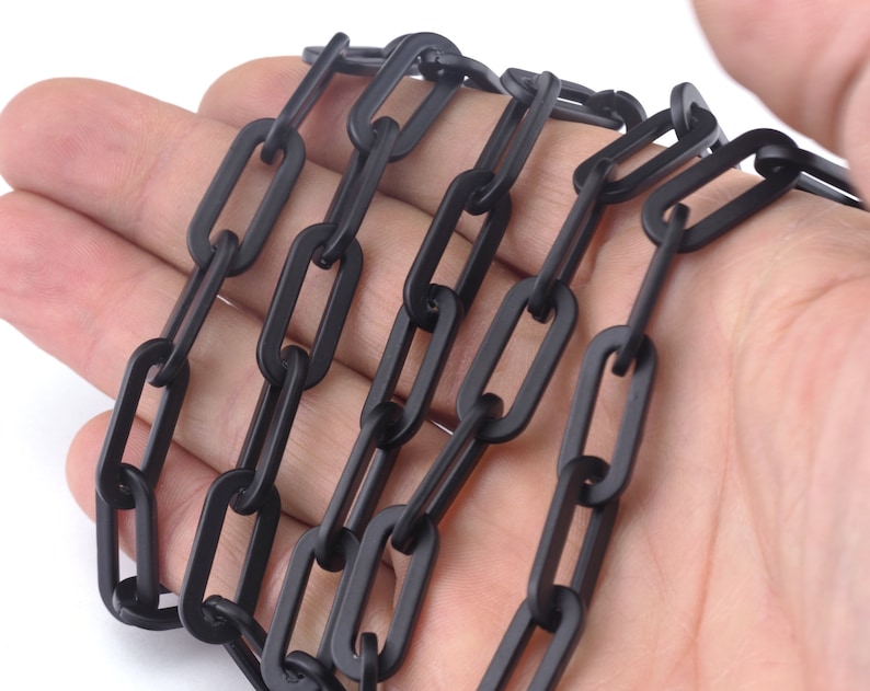 Oval Link Chain Black Painted Alloy 20x9mm OZ650 - Etsy
