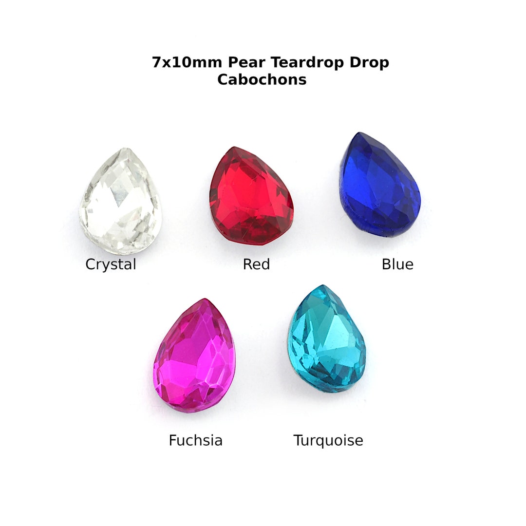 Pear / Drop Teardrop Glass Cabochons Cone Back Cabochons Crystal Red ...