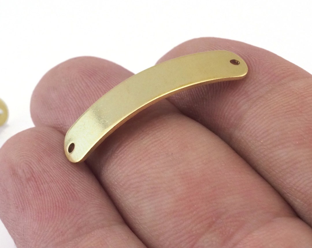 Curved Oblong Rectangle Shape Stamping, Name Tag for Bracelets 33x8mm ...