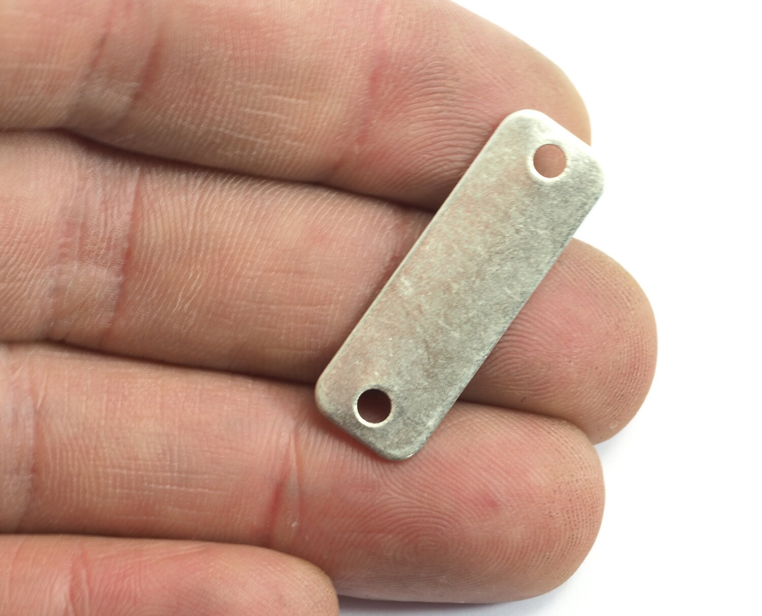 Rectangle connector Silver plated Brass 10x30 mm rectangle tag | Etsy