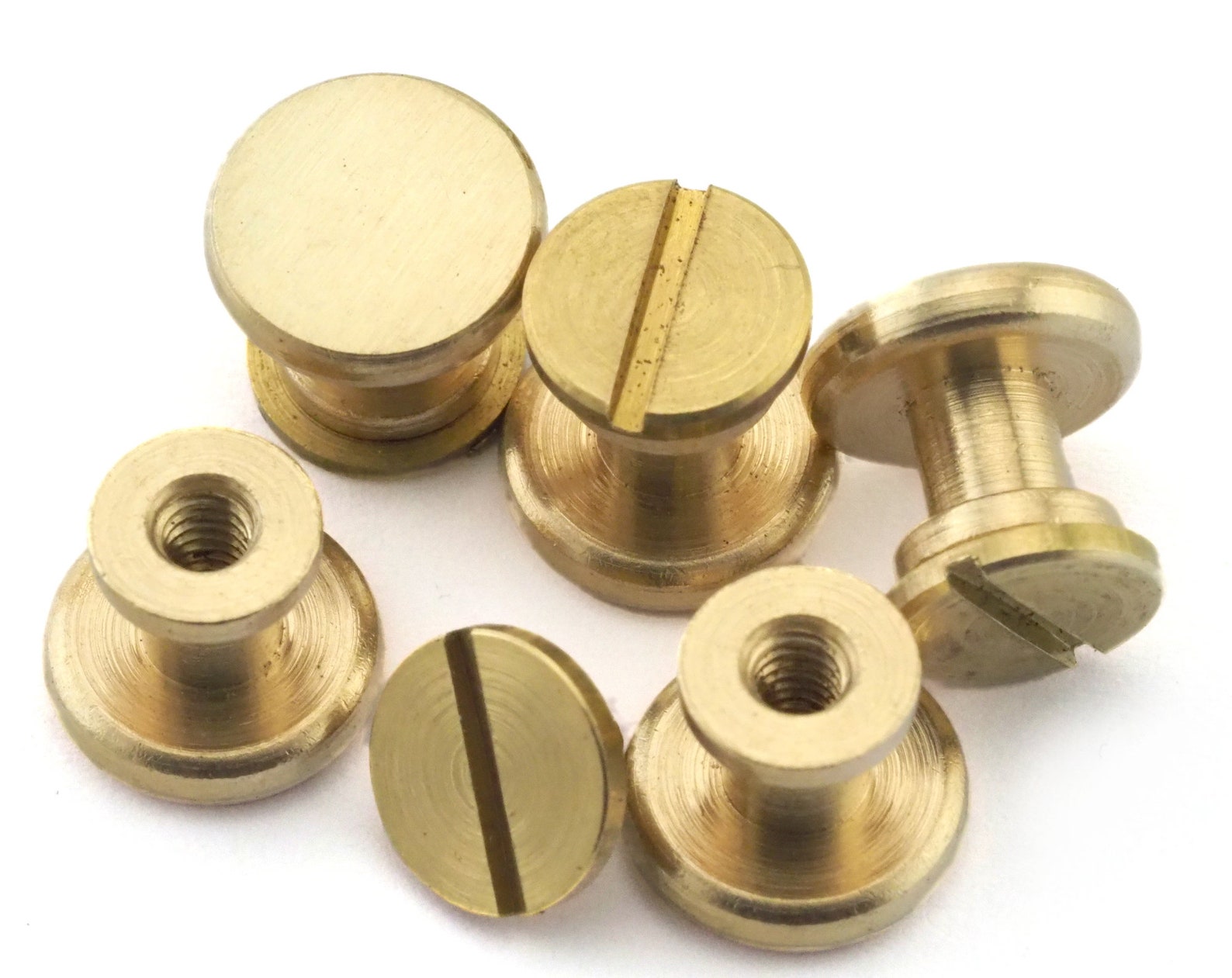 Chicago Screw / Concho Screw Raw Brass 11x9mm Shirt Collar Tuxedo Stud ...