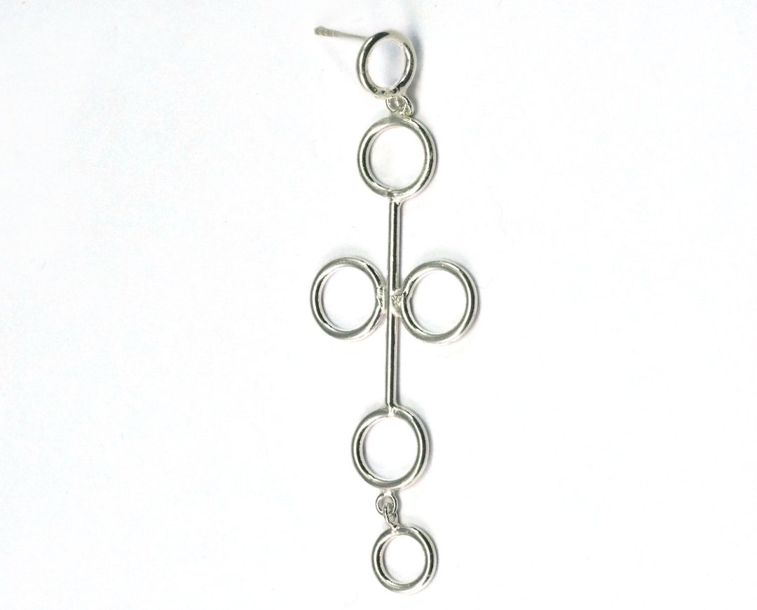 Circles Earring Stud Post Rings 60mm 925K Silver 2057 - Etsy