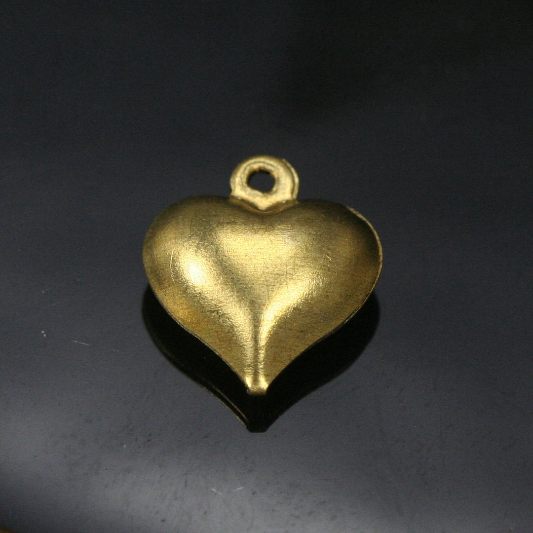 50 Pcs 13mm Raw Brass 3D Heart Shape Charms ,findings 1051R-23 - Etsy