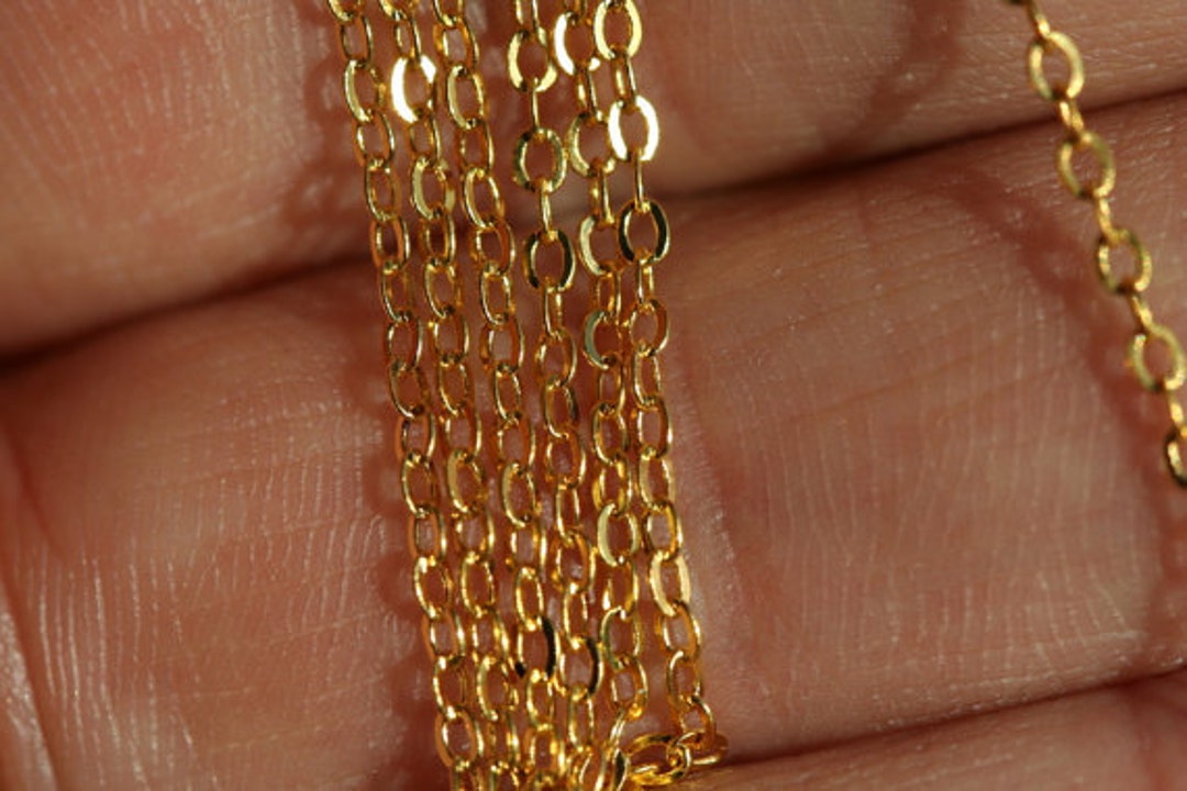 Soldered Flat Cable Chain 1,5x2mm Gold Tone Z022 - Etsy