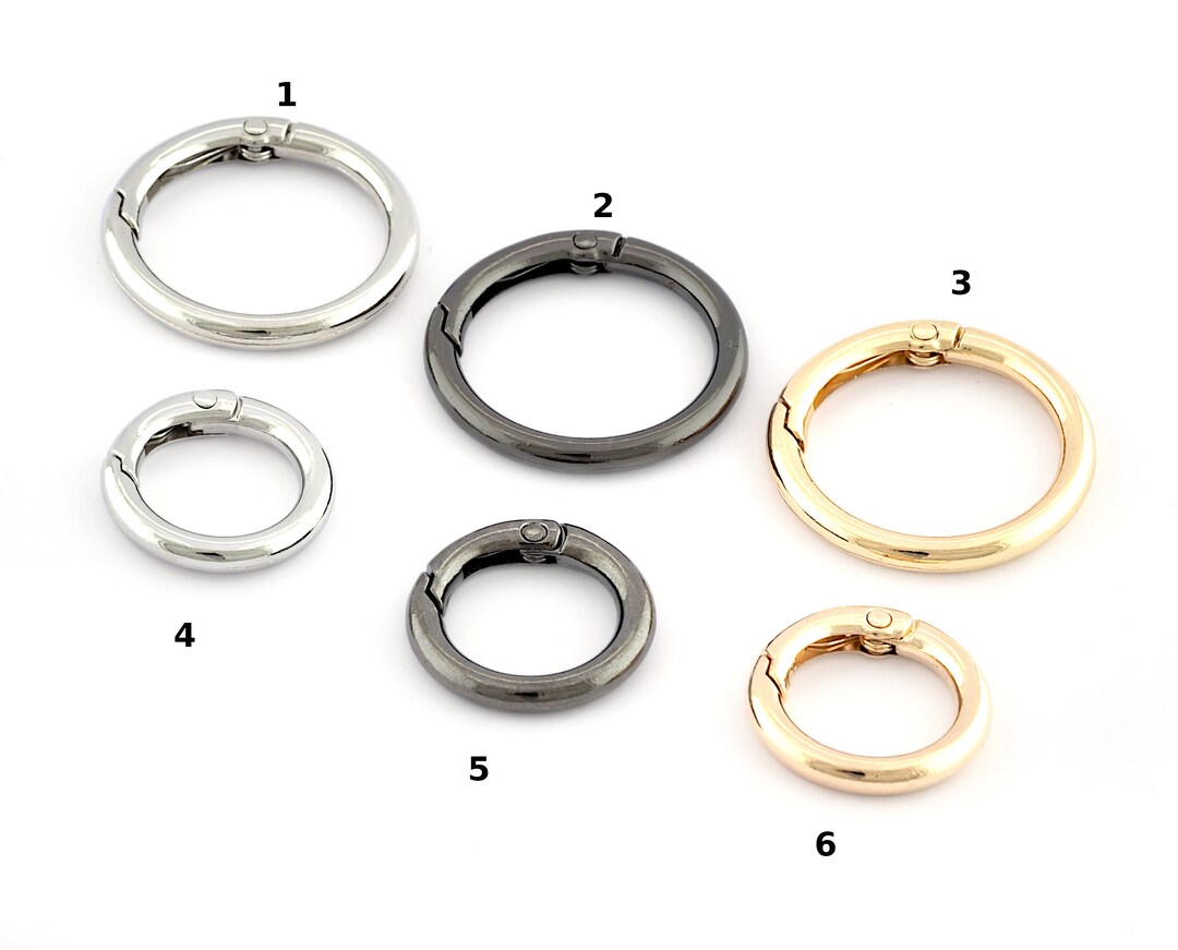 Round O Spring Ring Connector Findings, Clasp 1 Silver , 2 Gunmetal, 3 ...