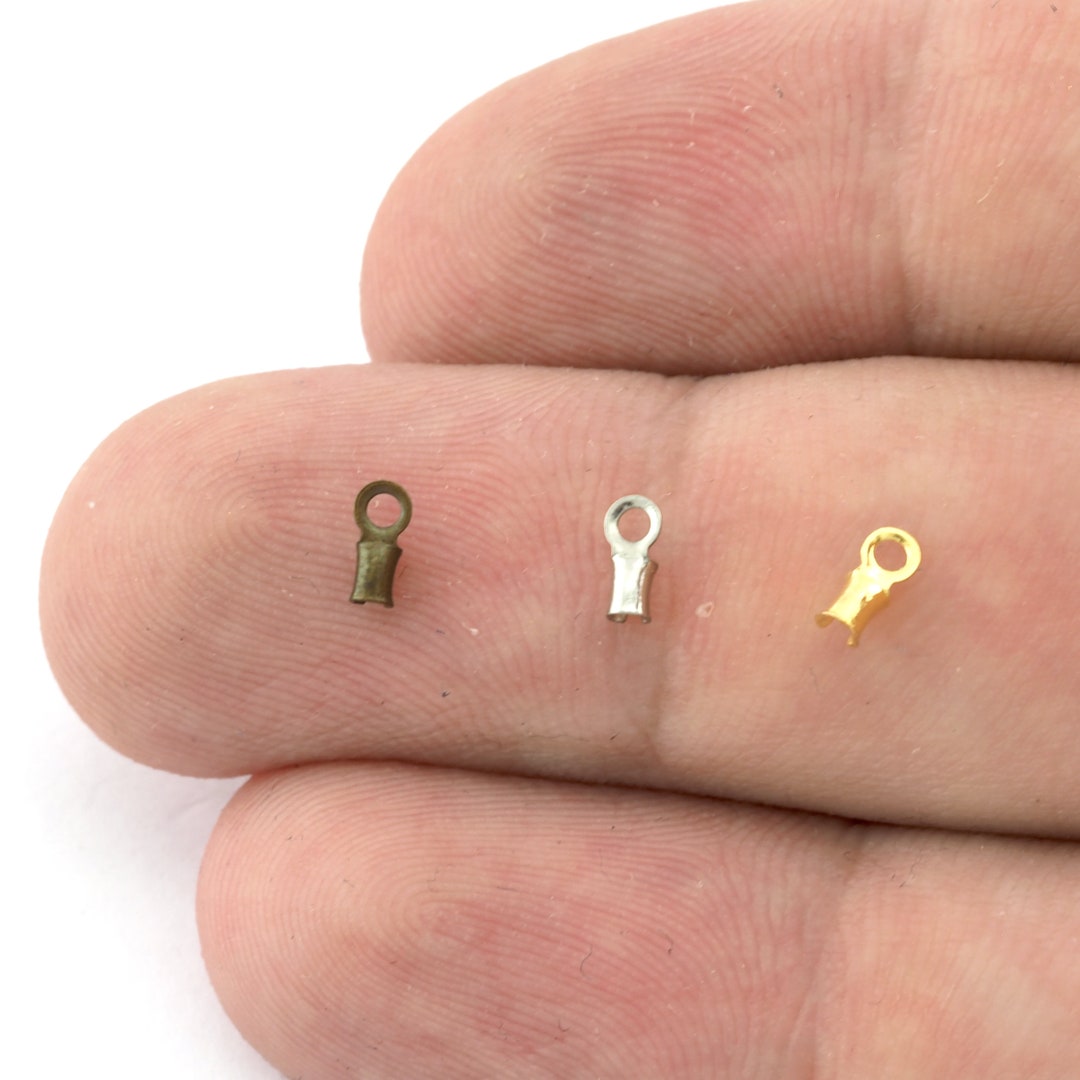 Cord Crimp End Cap Loop Finding, Leather, Cord 1,2mm 17 Gauge Gold Tone ...