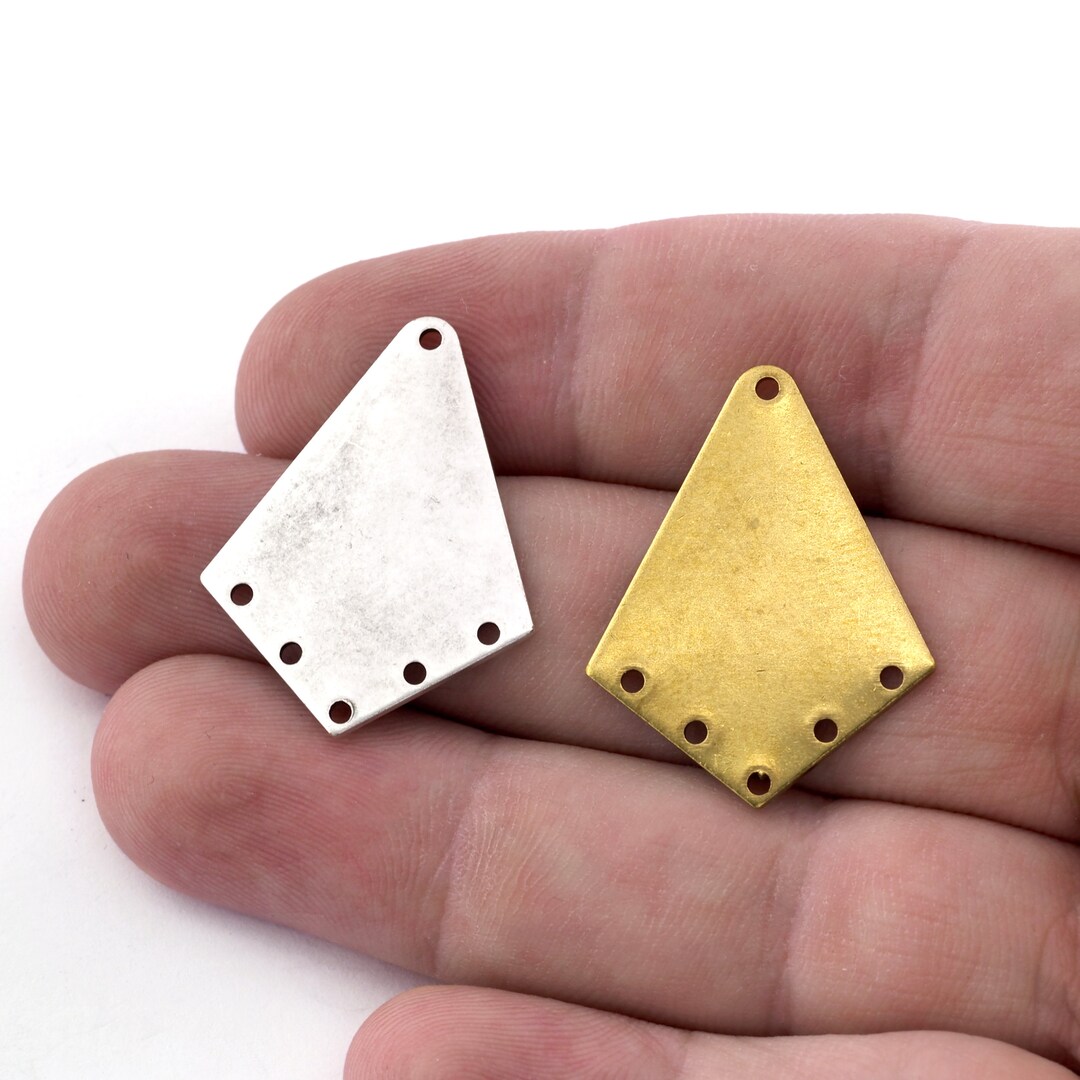 Kite Connector Spacer Charms Raw Brass - Antique Silver 32x25mm 0.8 ...