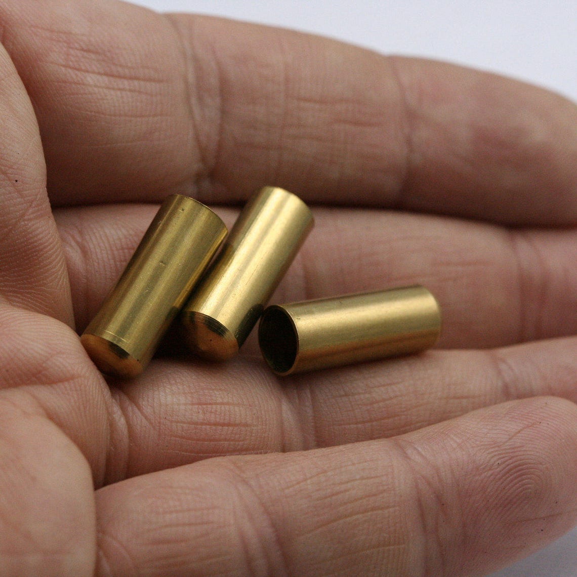 Ribbon end caps 7x19mm 6.2mm inner raw brass cord tip ends | Etsy