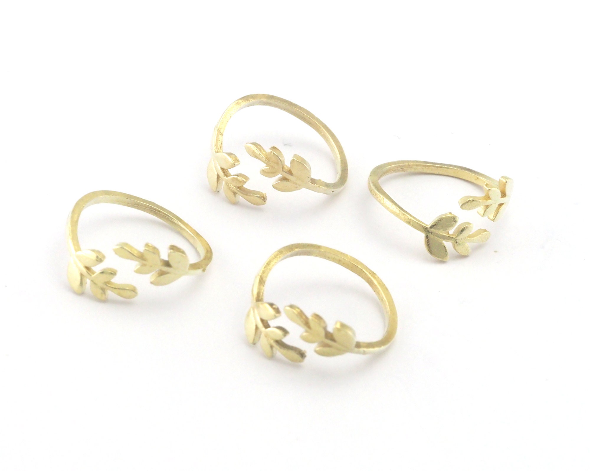 Minimalist Ring Flower Ring Small Rings Adjustable Ring Raw Brass (3US ...